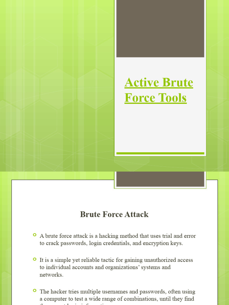 Active Brute Force Tools | PDF | Password | Security Hacker