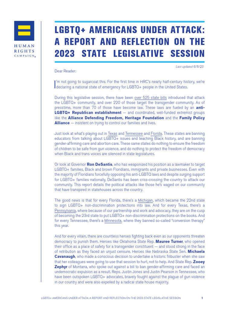 LGBTQ Legislation Impact Report PDF | PDF | Transgender | LGBTQIA+ Studies