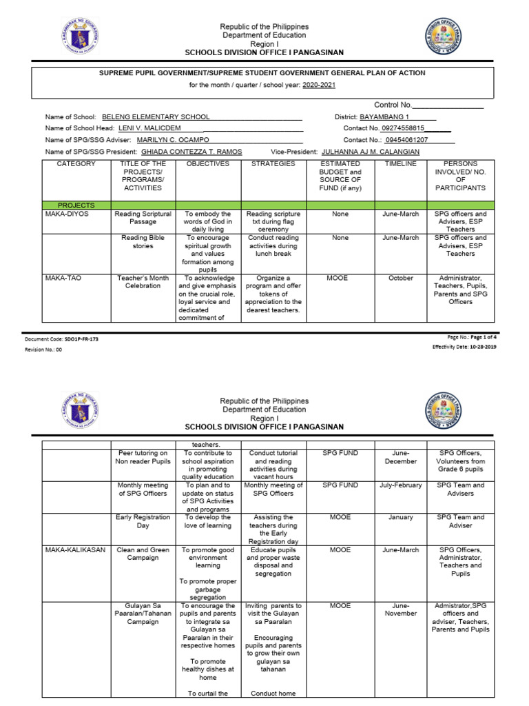 General Action Plan | PDF