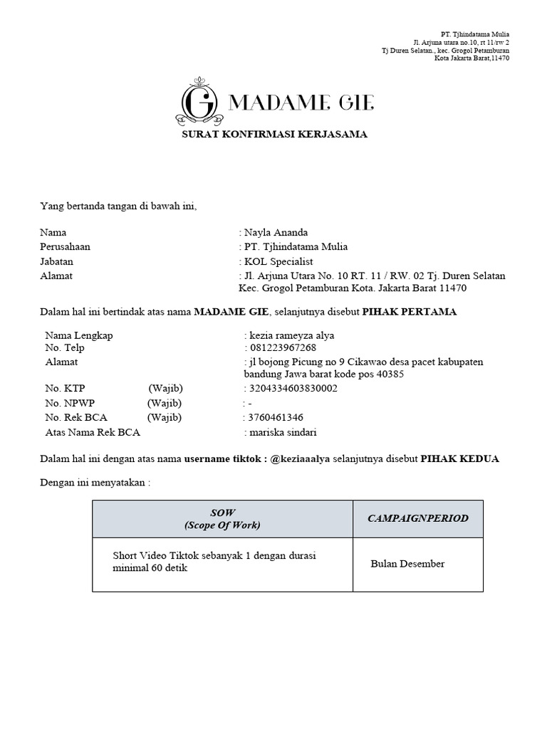 SPK Endorse Kol (Keziaaalya) | PDF