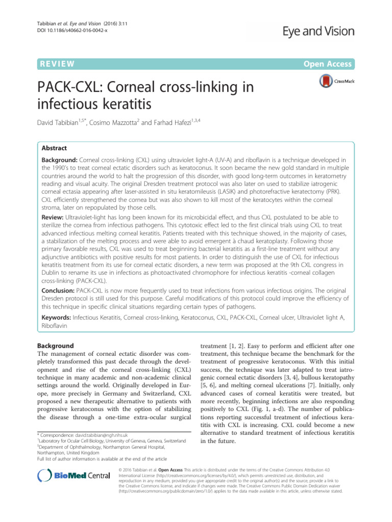 Corneal Cross-Linking in Infectious Keratitis | PDF | Cornea | Infection