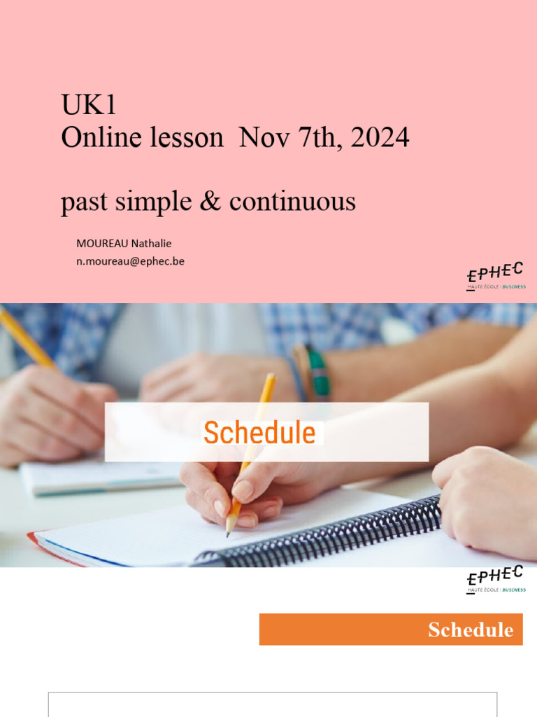 English I - Online Class 6 PAST SIMPLE PAST CONTINOUS NMO + BUSINESS INTRO | PDF | Mécanique du ...
