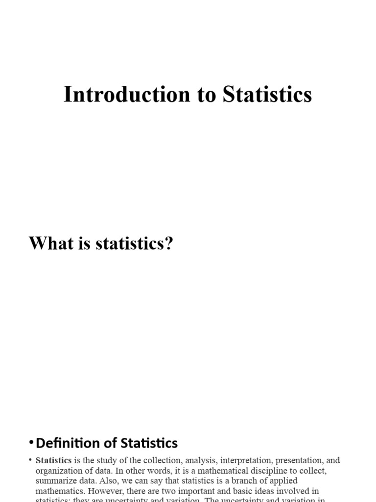 1-Introduction To Statistics | PDF