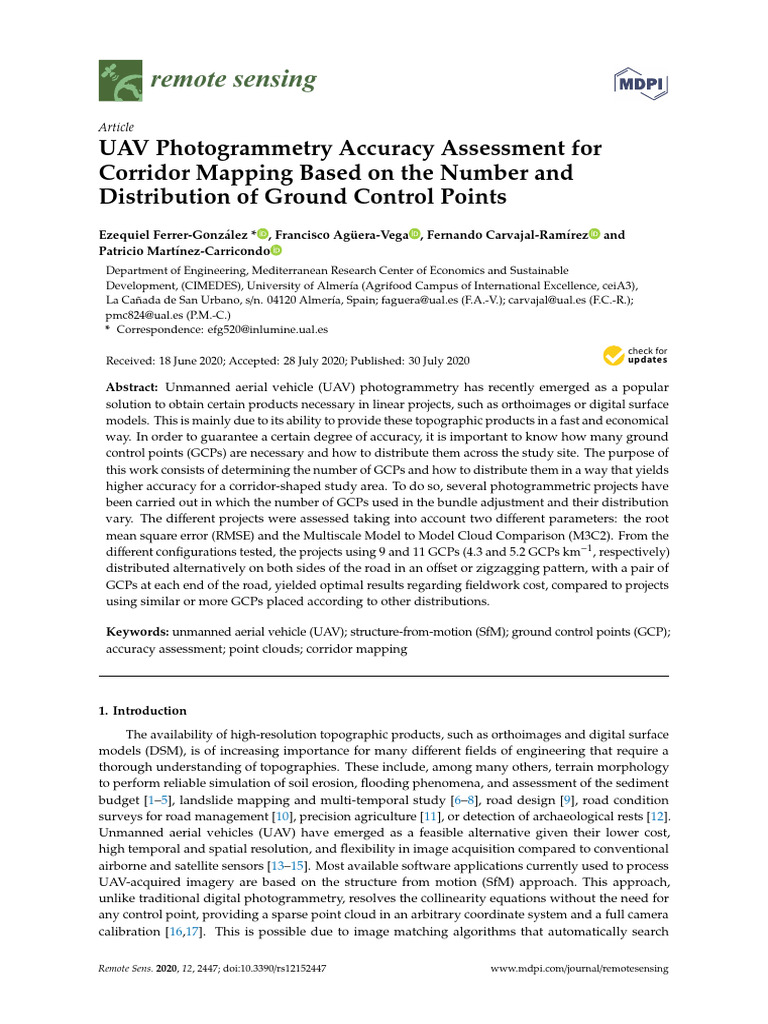 UAV Photogrammetry Accuracy Assessment For Corridor Mapping Based On The Number and Distribution ...