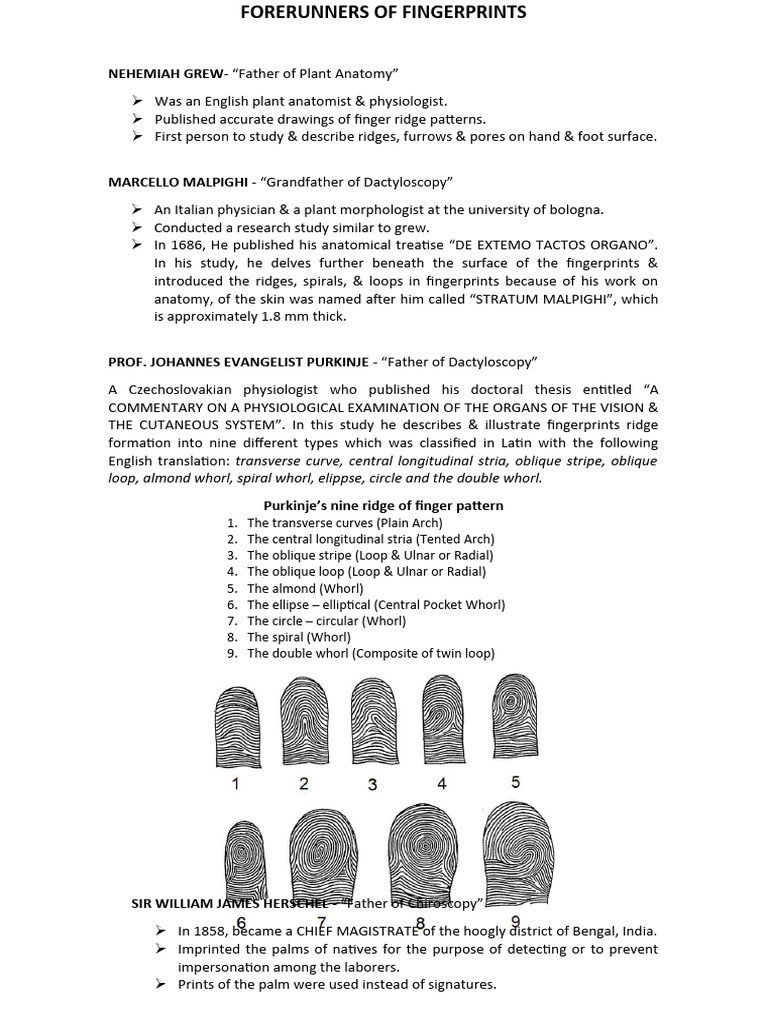 Forerunners of Fingerprints | PDF | Fingerprint