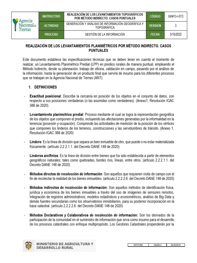 Ginfo-I-013 Realización de Los Levantamientos Topográficos Por Método ...