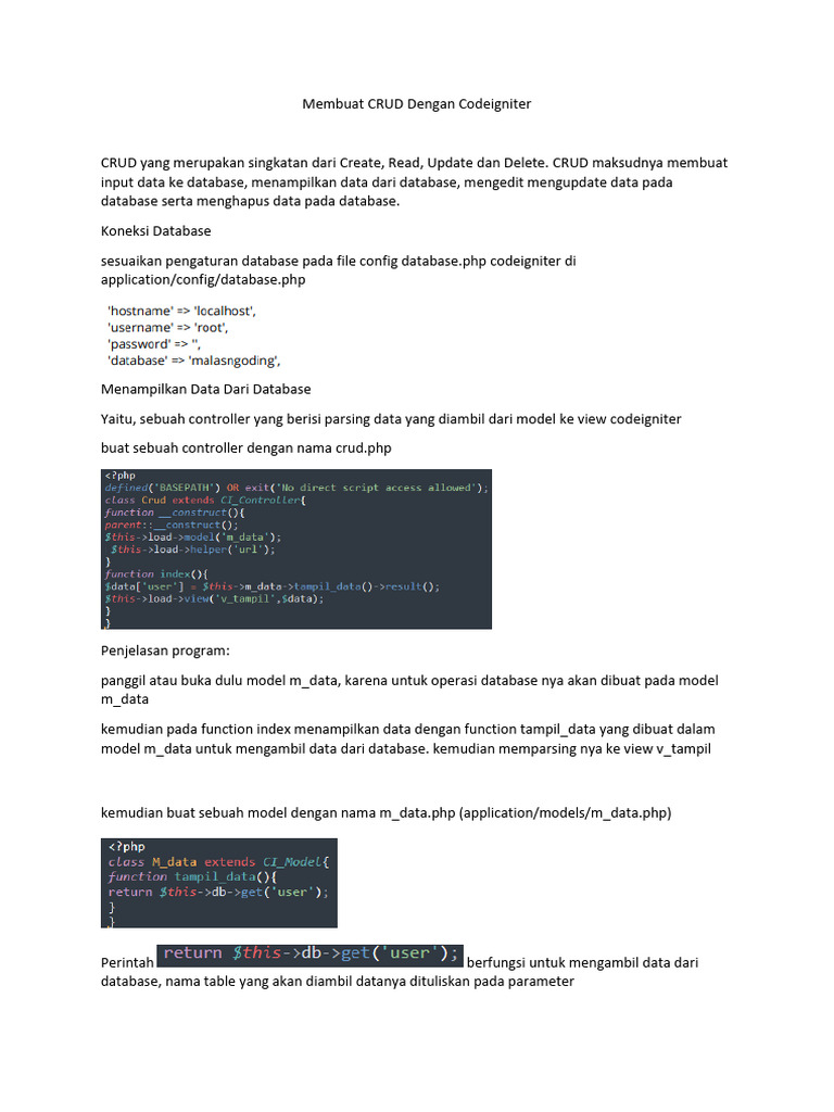 Membuat CRUD Dengan Codeigniter | PDF | Komputer | Teknologi & Rekayasa