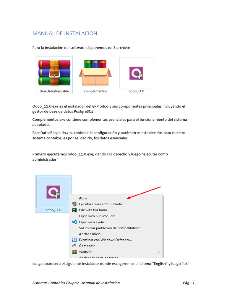 Manual de instalación | PDF | Ventana (informática) | Ciencias de la ...