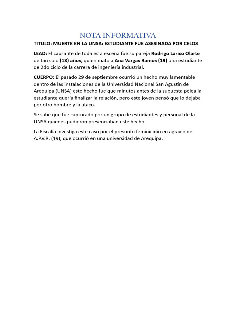 Nota Informativa | PDF