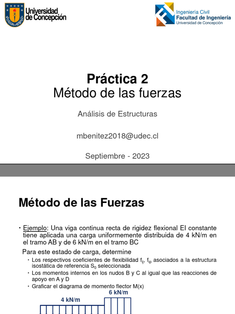 Análisis de Viga Continua con Método de Fuerzas | PDF | Rigidez | Ciencias fisicas
