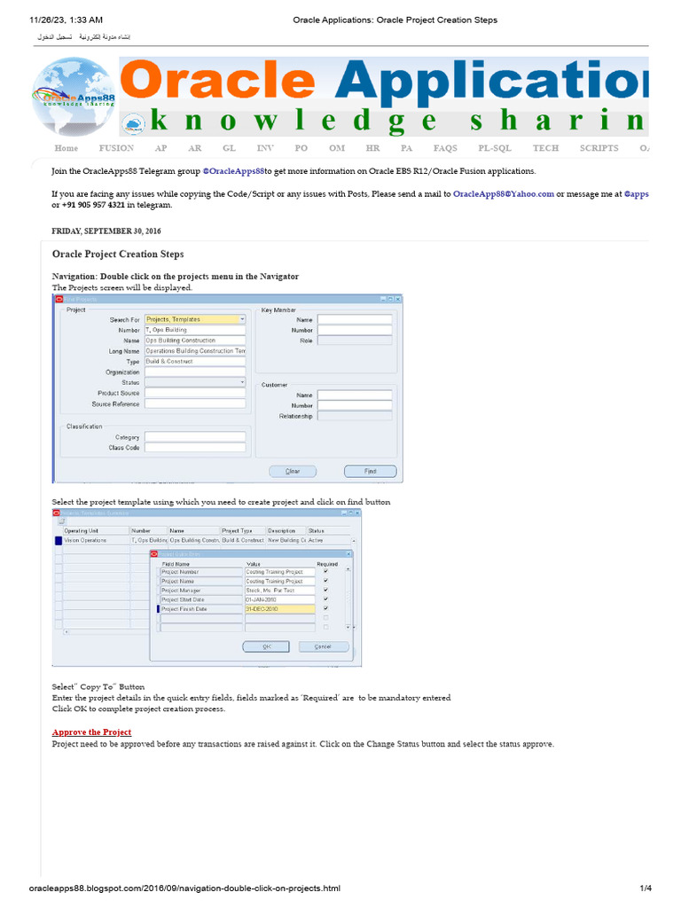 Oracle Applications Oracle Project Creation Steps Pdf Default Computer Science Currency 