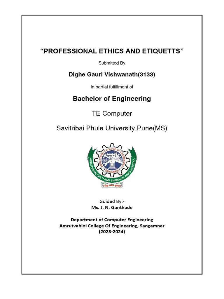 Professional Ethics And Etiquetts 1 Pdf Morality Relativism