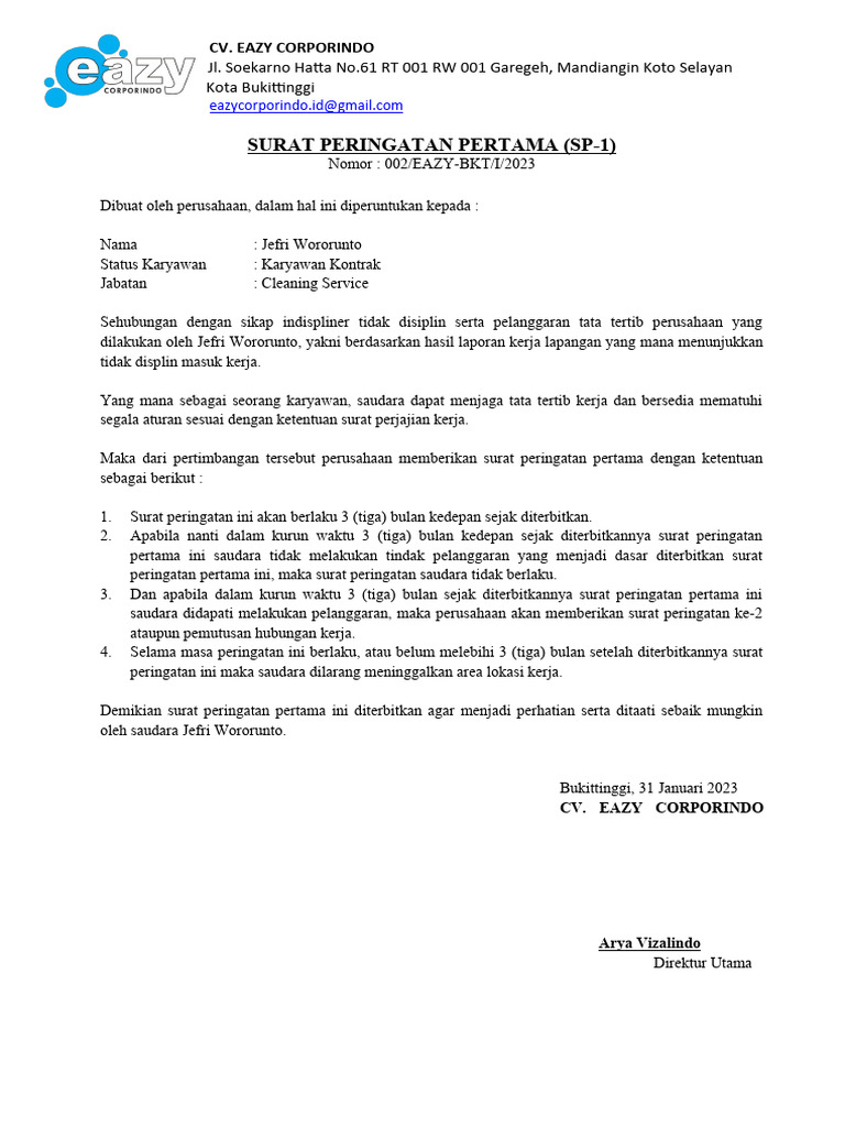 Surat Peringatan | PDF