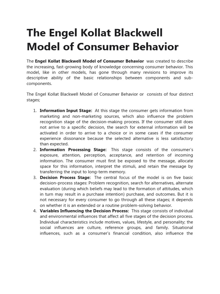 Blackwell Model | PDF | Consumer Behaviour | Behavior