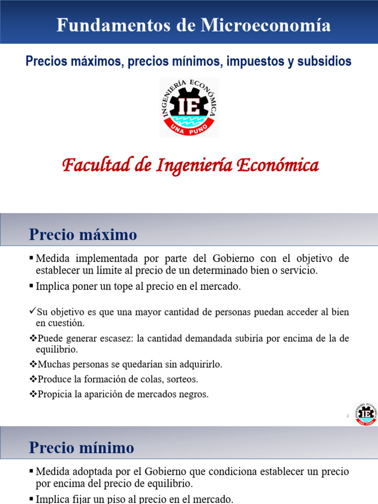 Precio Maximo Preciominimo Impuestos y Aranceles y Subsidios | PDF ...
