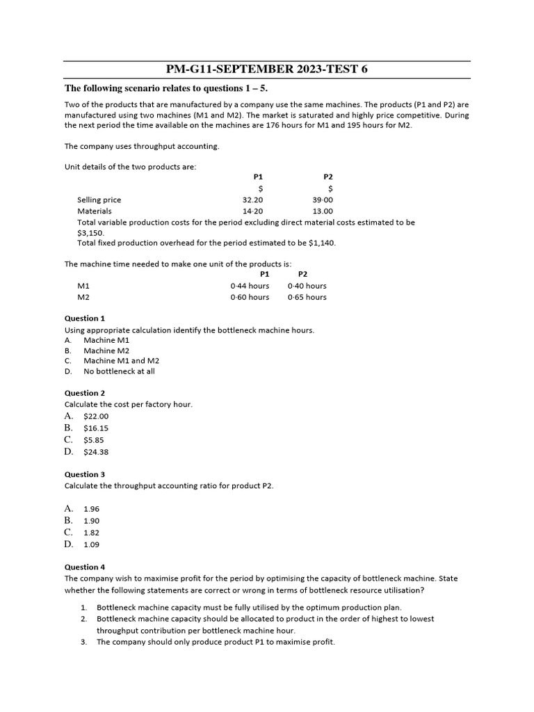 PM Sect B Test 6 | PDF | Seasonality | Regression Analysis