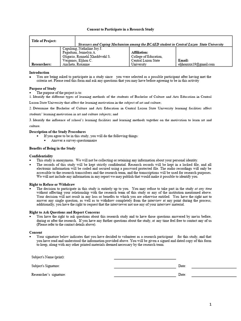 Consent Form | PDF
