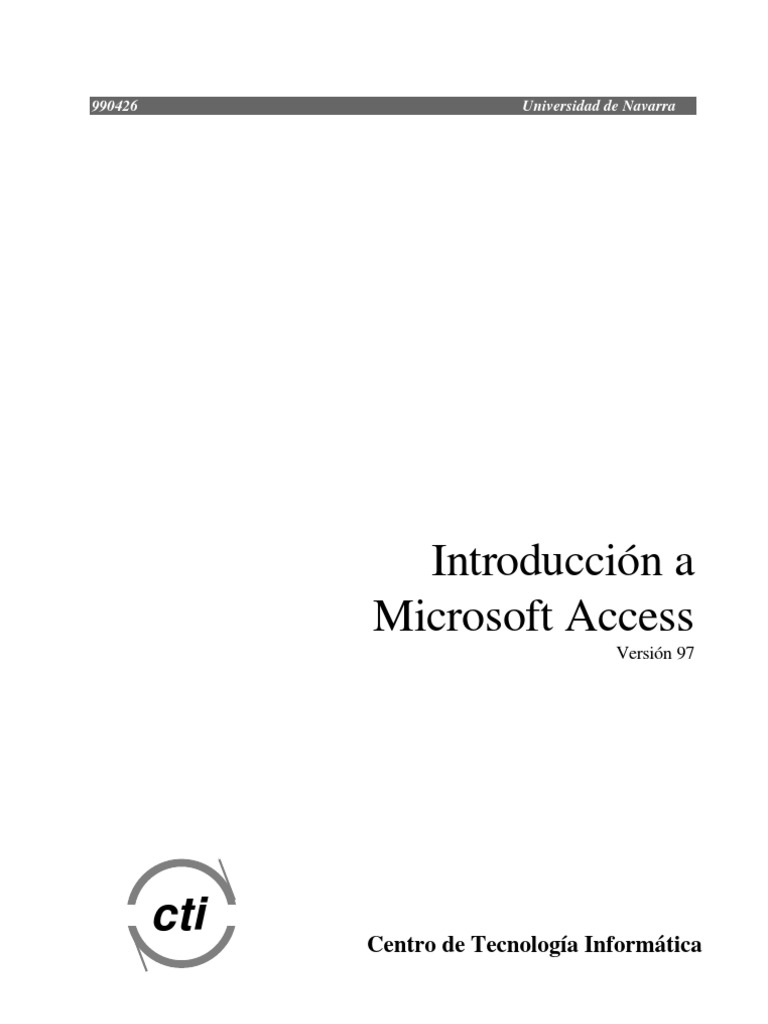Microsoft Access 97 | PDF | Tabla (base de datos) | Bases de datos