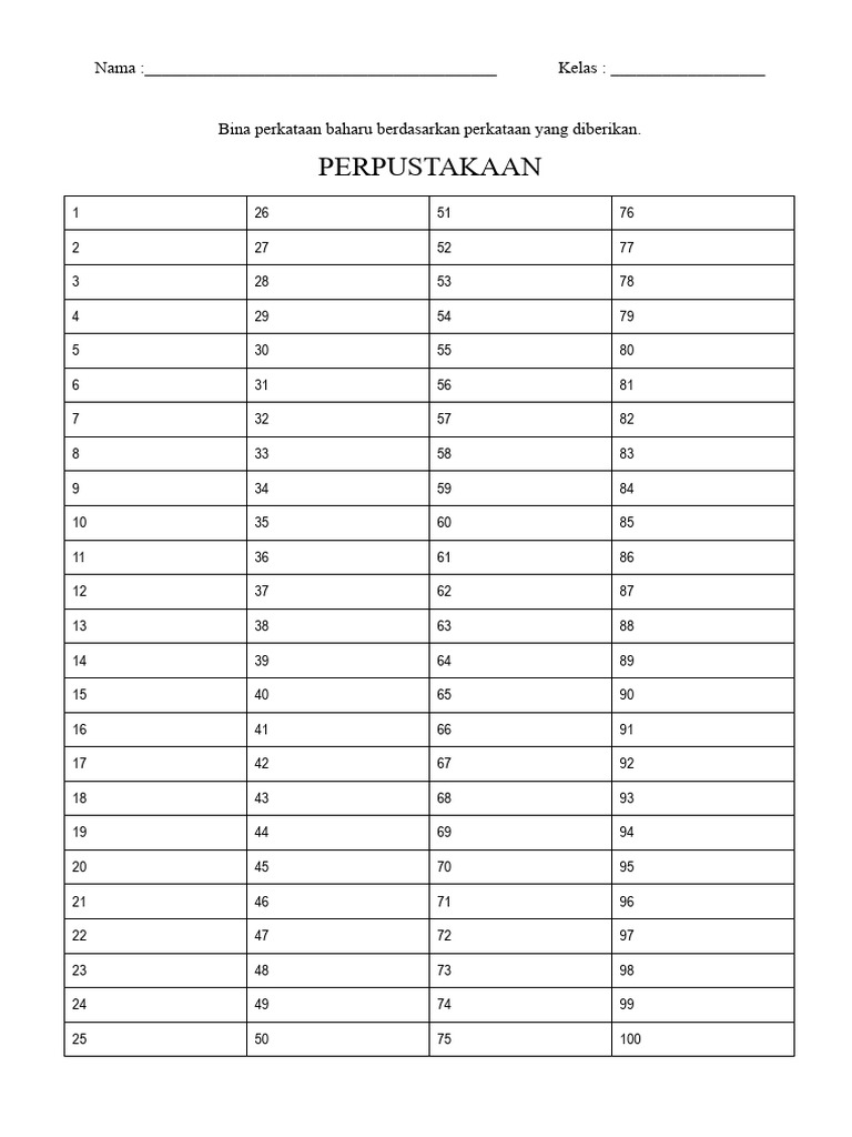 Bina Perkataan Tahun 3 | PDF