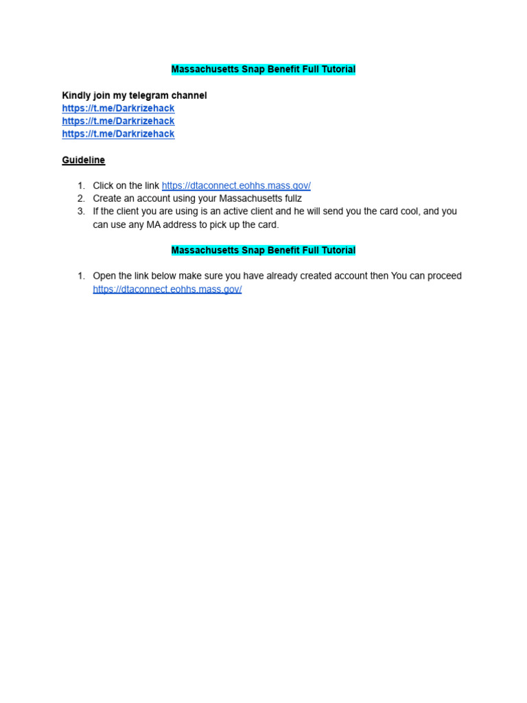 Massachusetts SNAP Guide | PDF