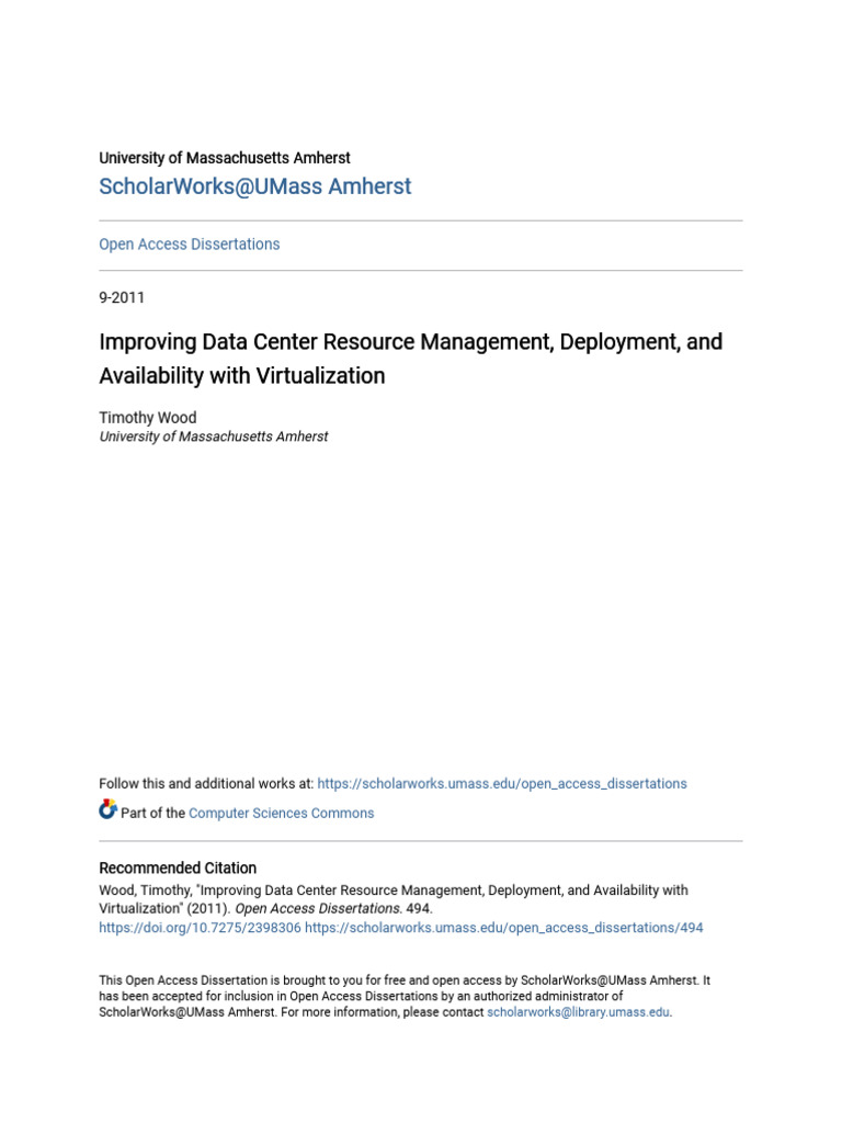 Improving Data Center Resource Management Deployment and Availa | PDF ...