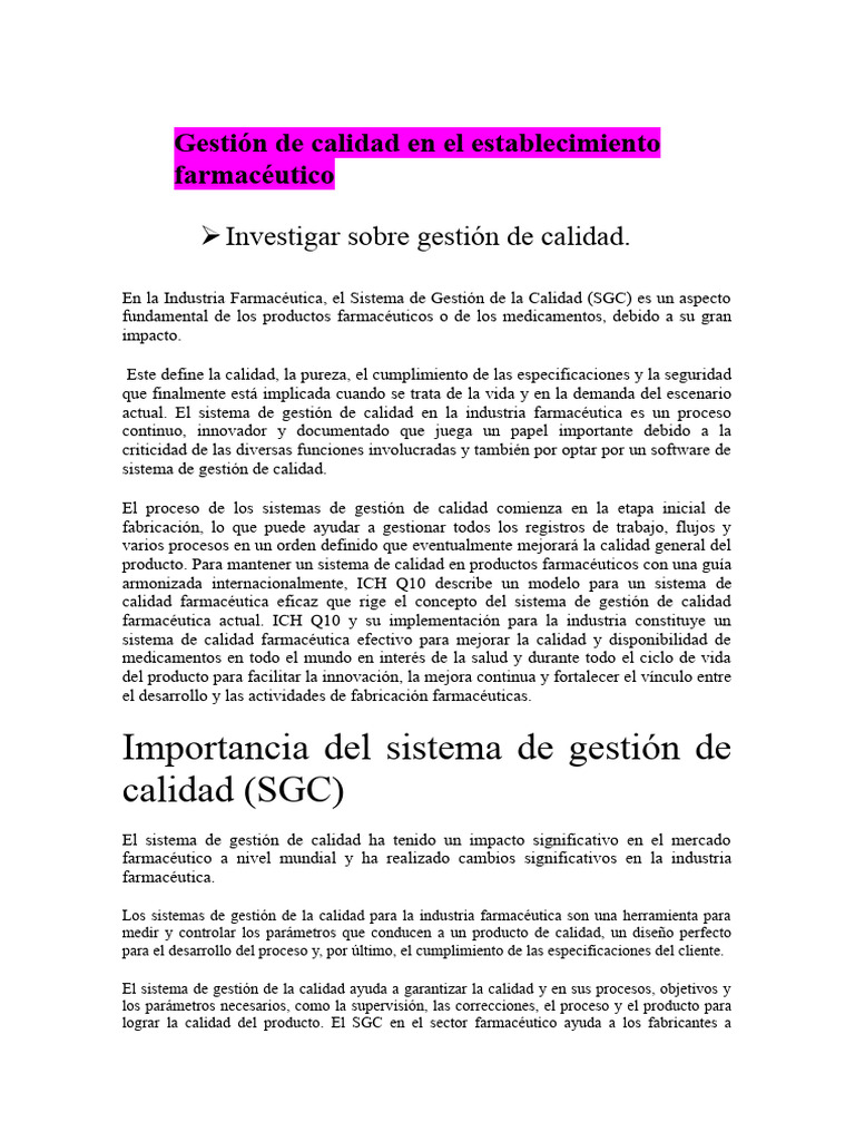 Gestión de Calidad | PDF | Calidad (comercial) | Sistema de manejo de calidad
