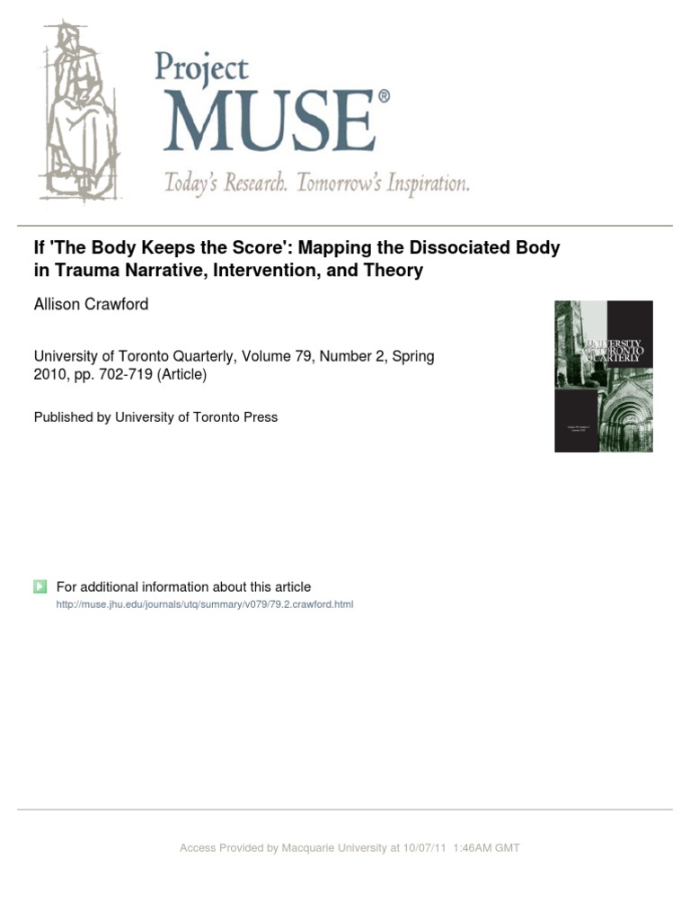 Mapping The Ed Body in Trauma, Narrative, and Intervention | PDF ...