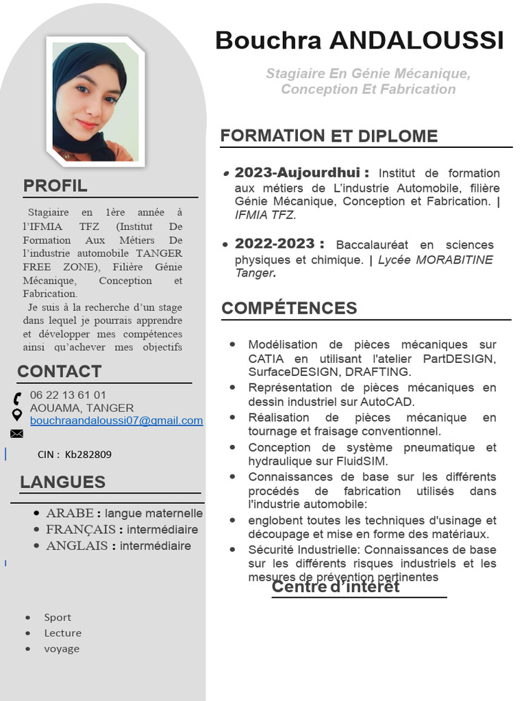 CV Bouchra Andaloussi | PDF | Art | Ordinateurs