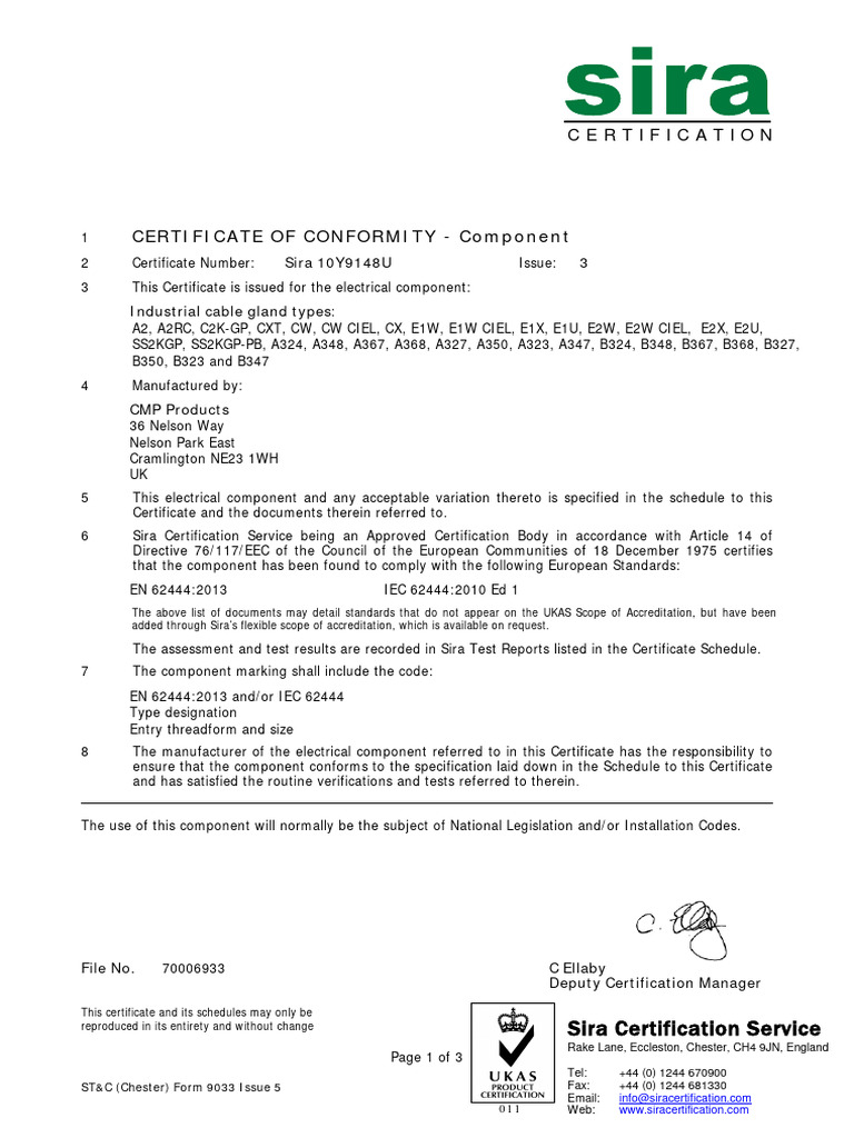 EN62444 IEC62444 Industrial Sira | PDF