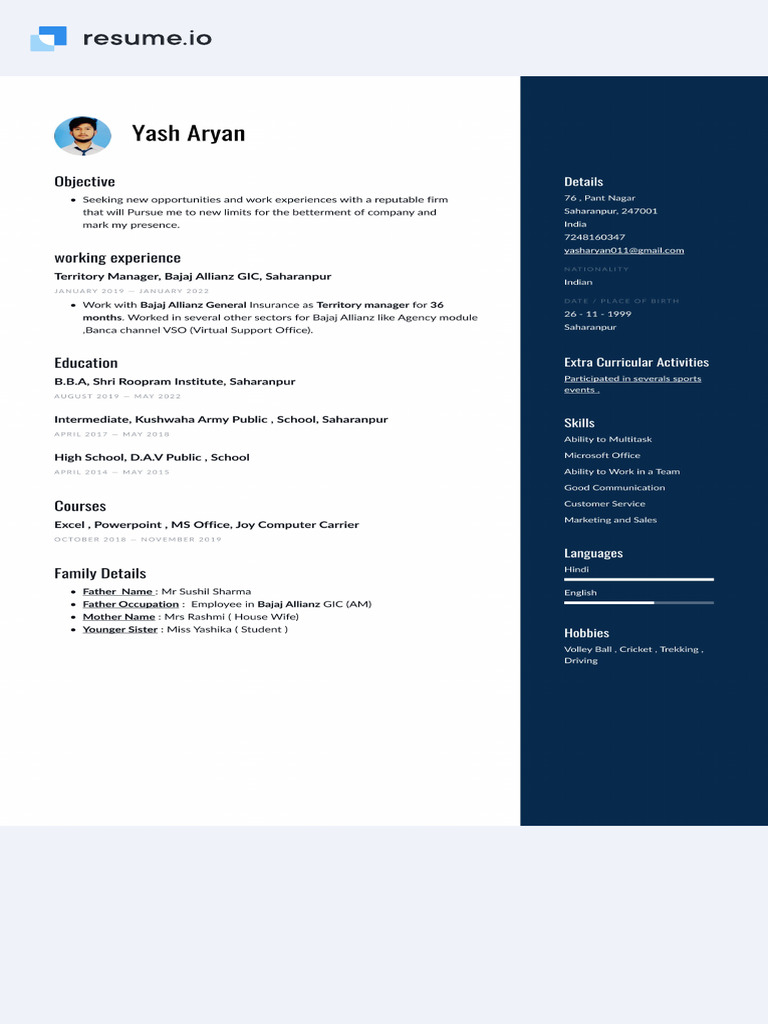 Yash Aryan Resume - Io | PDF