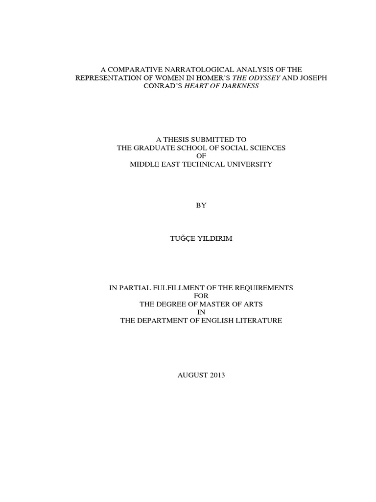 A Comparative Narratological Analysis | PDF | Penelope | Heart Of Darkness