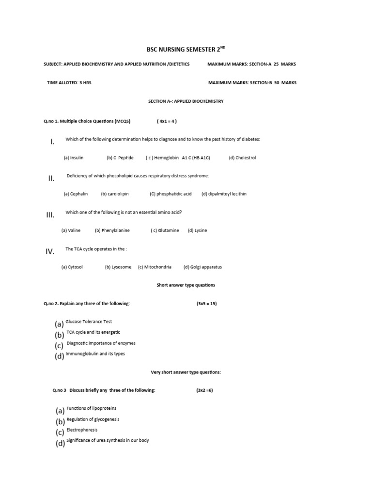 BSC NURSING SEMESTER 2ND | PDF | Vitamin | Nutrition