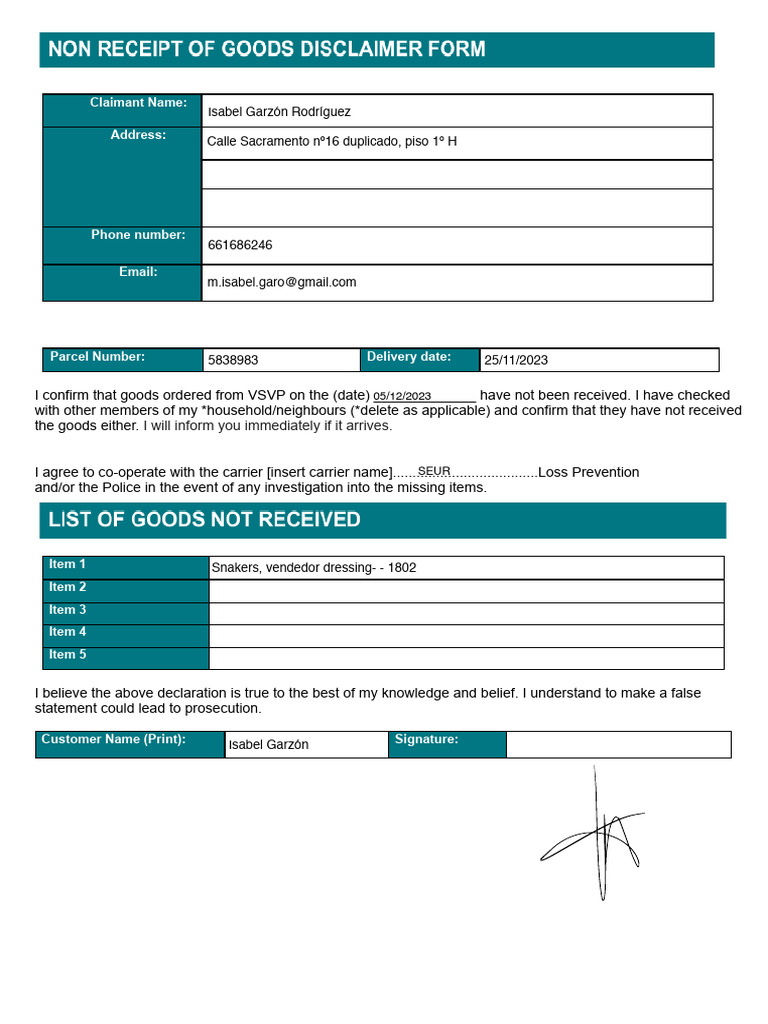Chronopost VGo DOR Document en | PDF | Law