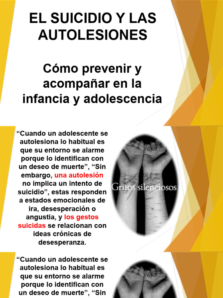 Suicidio y Autolesión | PDF | Relaciones personales, crianza y ...
