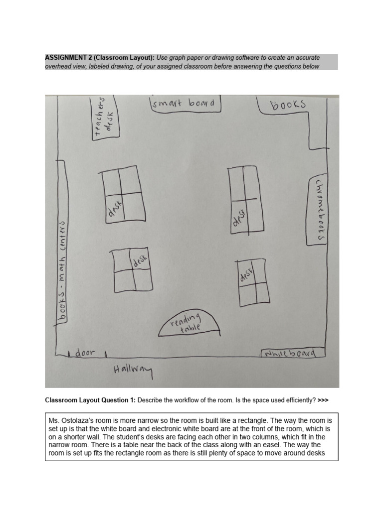 Assignment 2 Classroom Layout - 1 | PDF