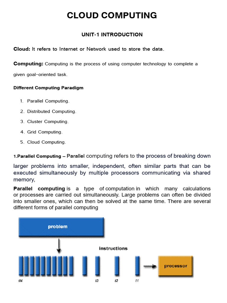 Unit 1 Cloud Computing Nep Pdf Download Free Pdf Cloud Computing Computer Cluster