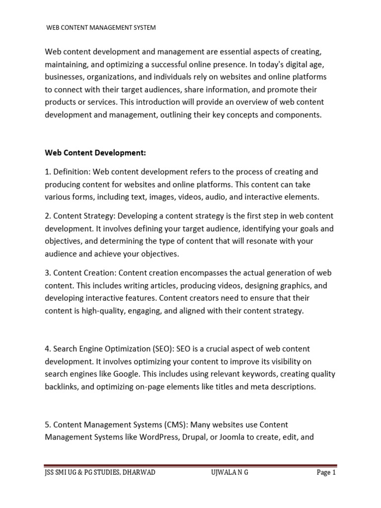 WCMS Unit I PDF | PDF | Search Engine Optimization | World Wide Web
