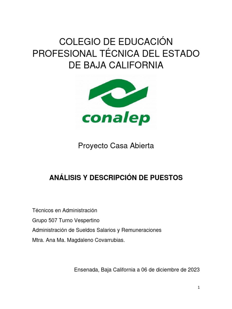 Organigrama de Conalep Ensenada-1 | PDF | California