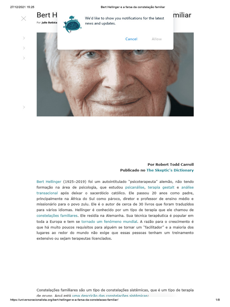 Bert Hellinger e A Farsa Da Constelação Familiar | PDF