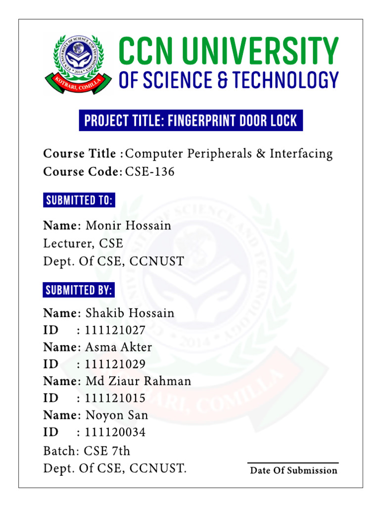 Fingerprint Door Lock | PDF | Arduino | Computer Hardware