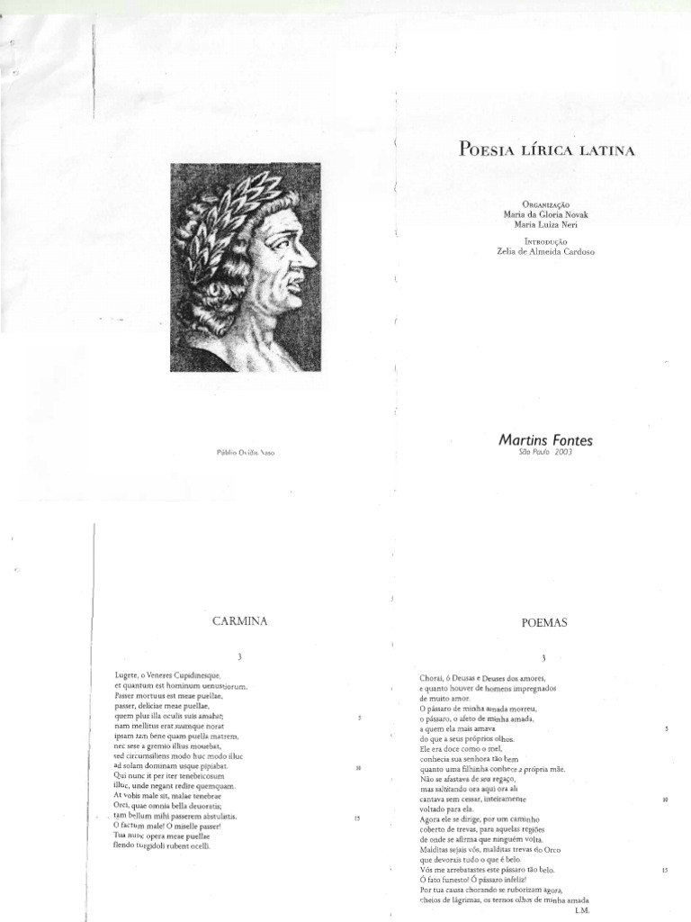 Poesia Lírica Latina - Maria Da Gloria Novak e Maria Luiza Neri (Inc) | PDF