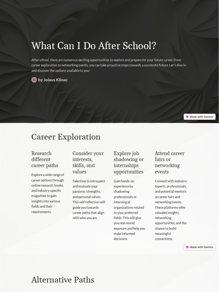 What Can I Do After School | PDF