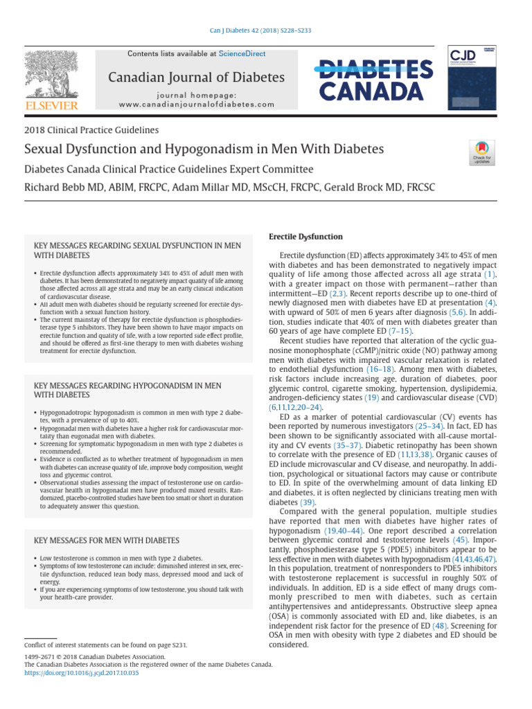 Ch33 Sexual Dysfunction and Hypogonadism in Men With Diabetes | PDF ...