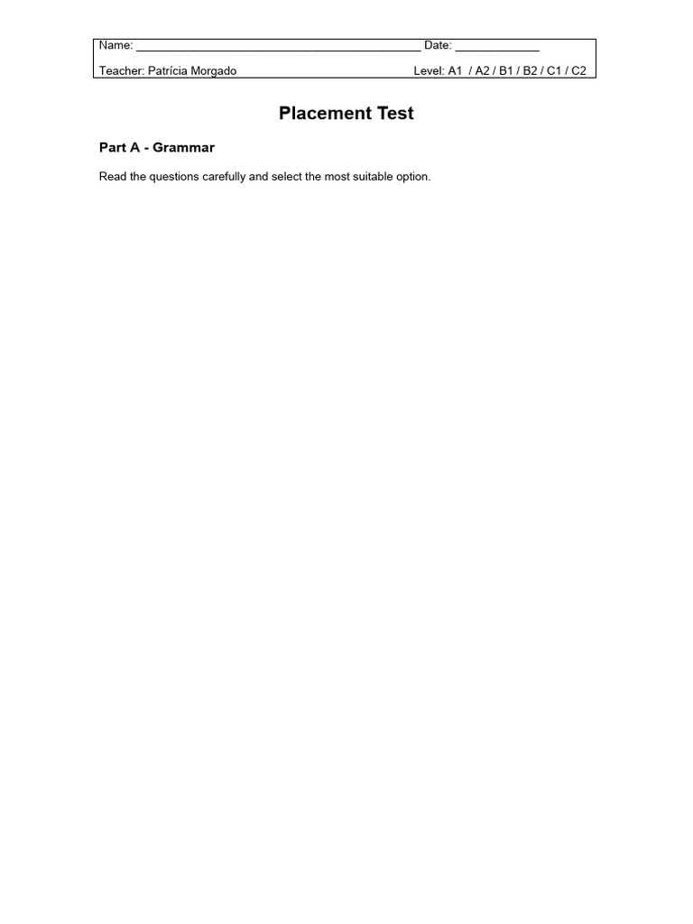 Placement Test | PDF