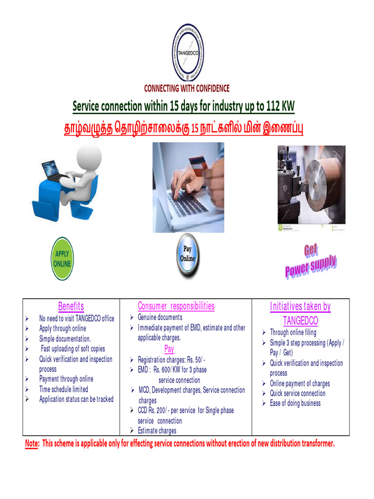 TANGEDCO LT Industrial Connection Guide | PDF