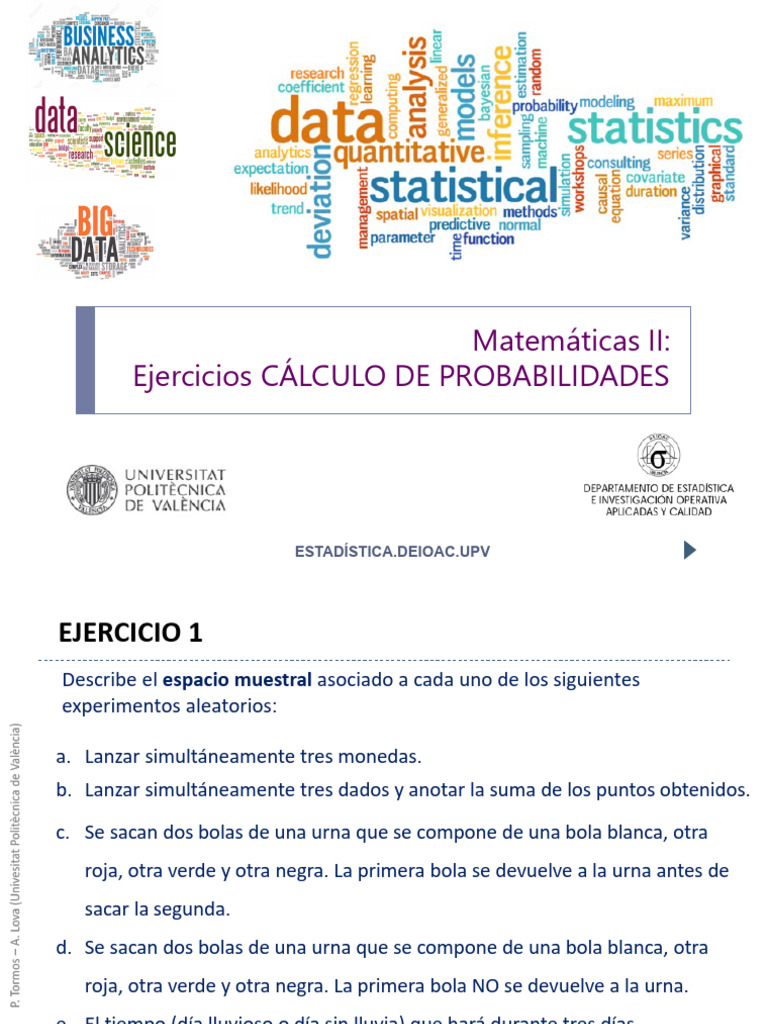 EJERCICIOS Cálculo de Probabilidades | Descargar gratis PDF | Probabilidad | Matemáticas