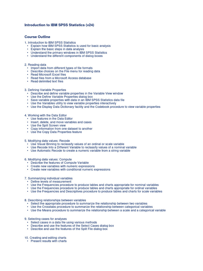 Introduction To IBM SPSS Statistics | PDF | Spss | Statistics