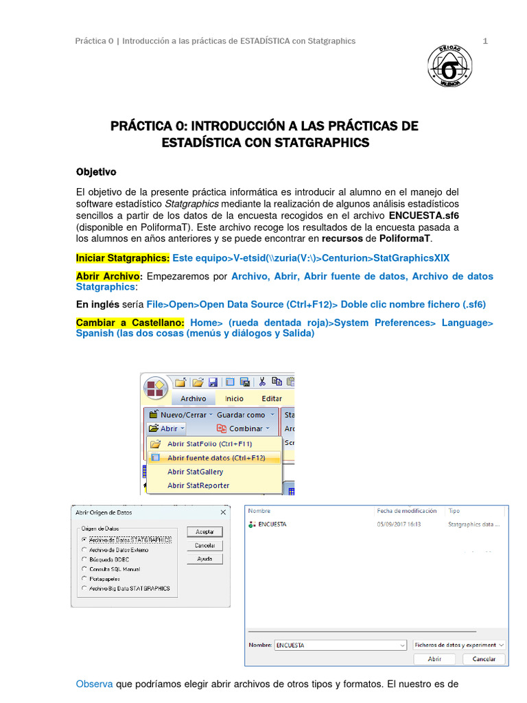 Práctica Estadística - Introducción A Statgraphics SG 19 | PDF | Histograma | Estadísticas