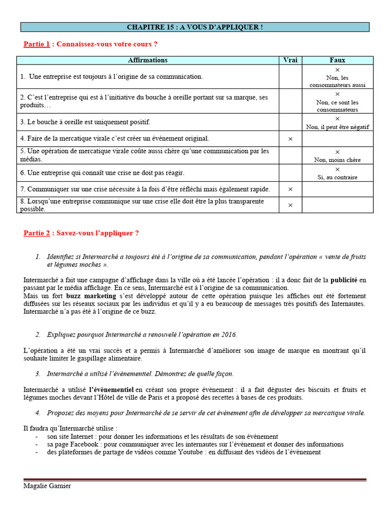 ch15 Appl Corrig | PDF | Affaires