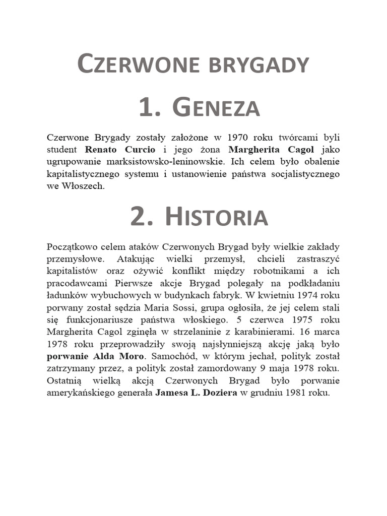 Czerwone Brygady | PDF